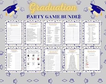 Rose Gold Graduation Games Bundle for Her Editable Grad Party - Etsy