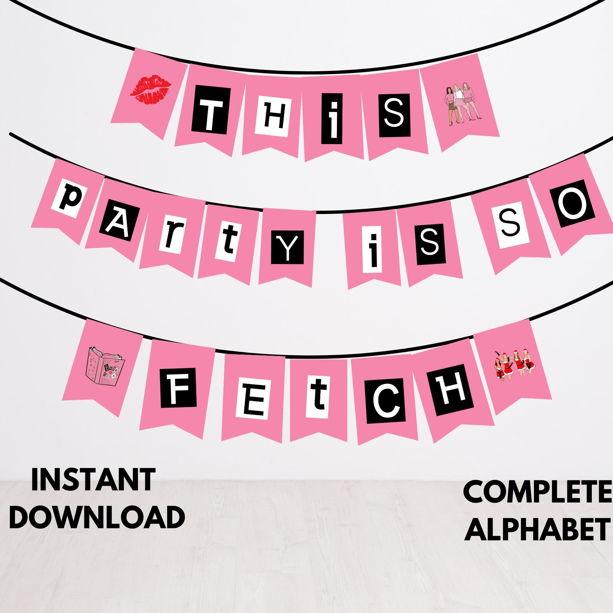 Pink Party Banner, DIY Printable Alphabet (instant Download) - Etsy