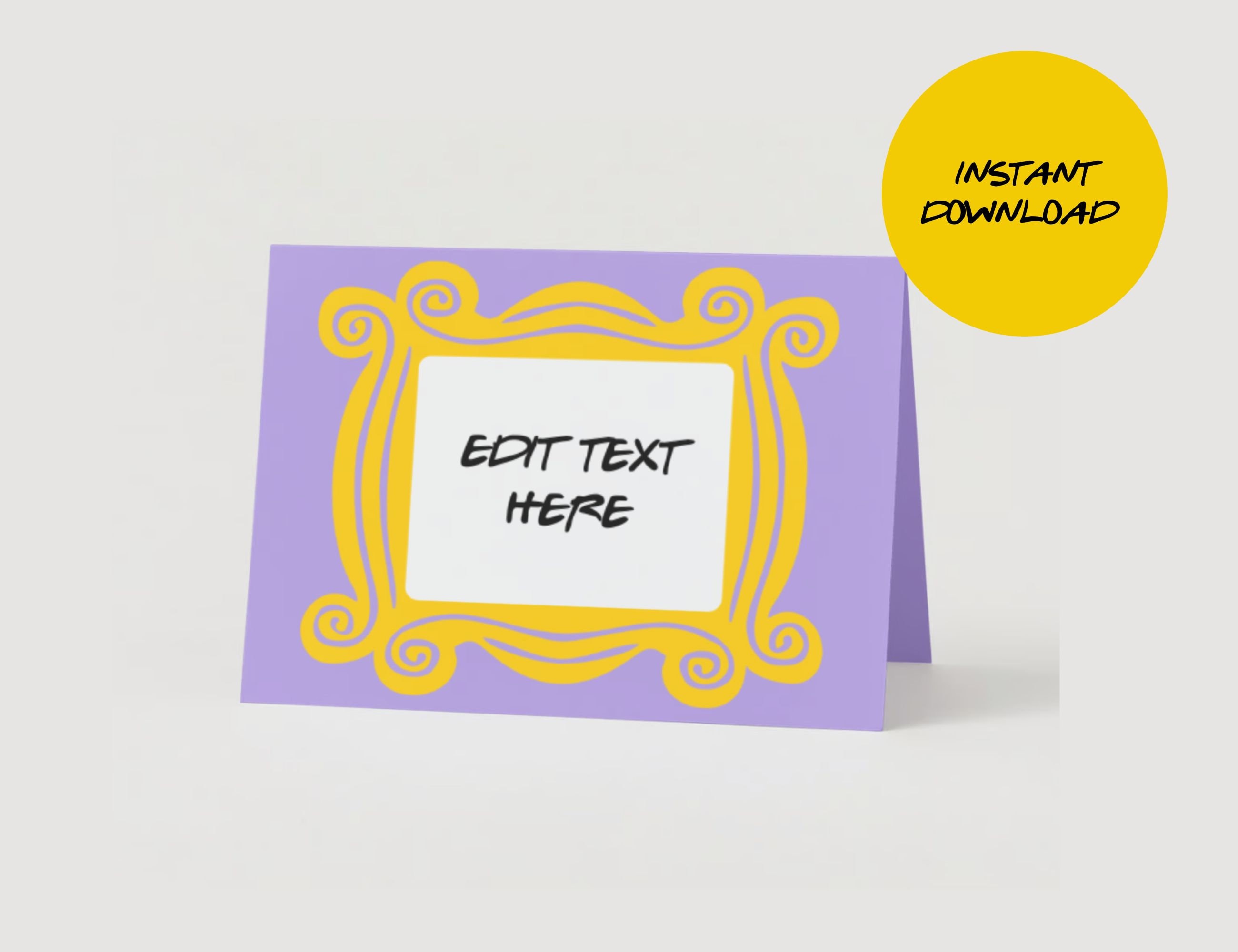Editable FRIENDS Food Labels, Friends Themed Party, Buffet Cards, Food ...