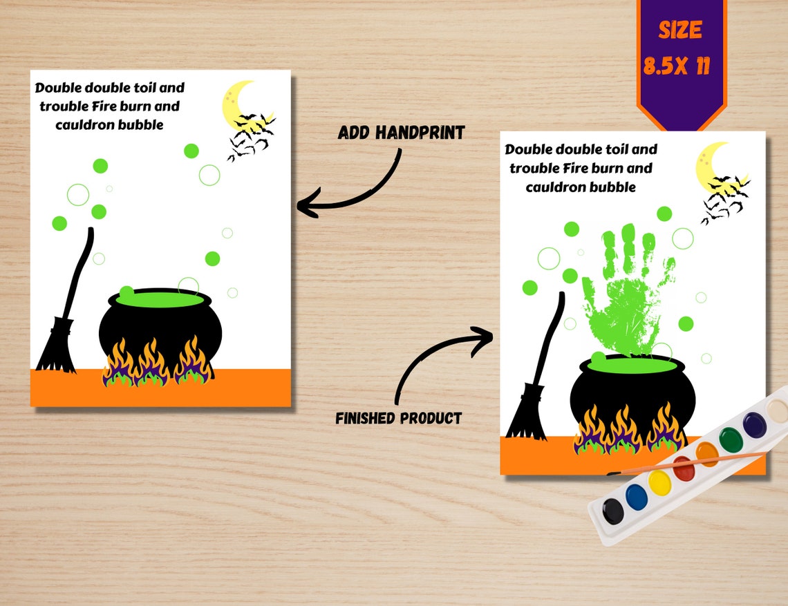 Halloween Handprint Art Bundle, Handprint DIY Craft, Craft for Kids ...