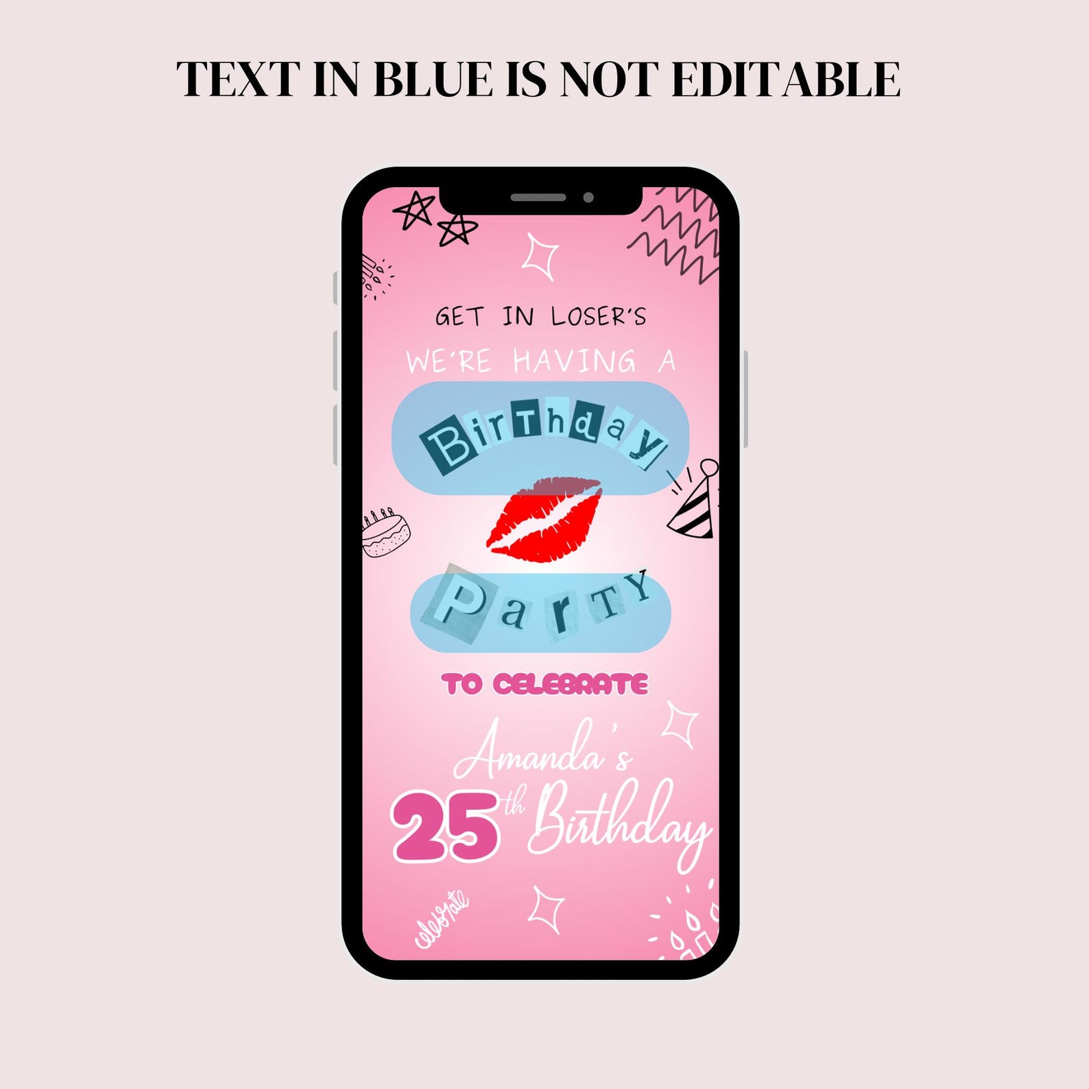 Editable Mean Girls Birthday Party Invitation, Mean Girls Inspired ...