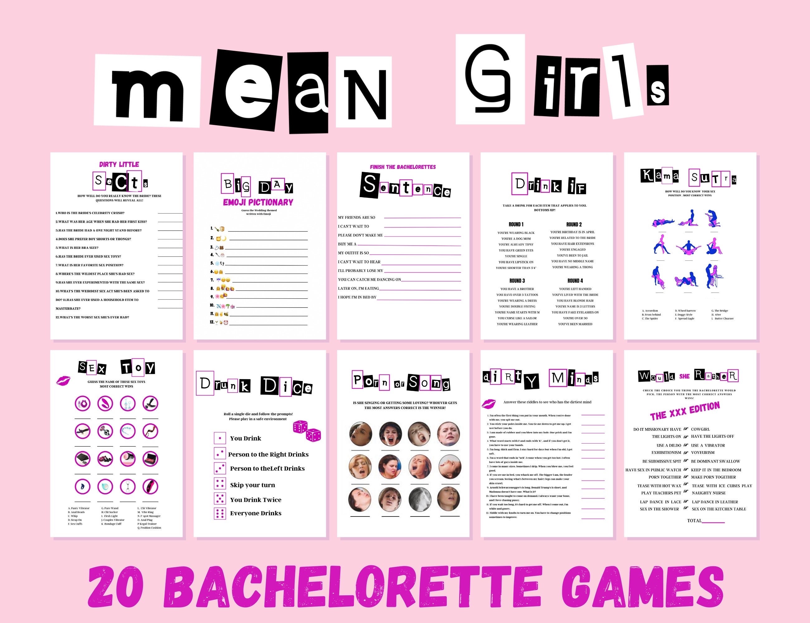 Mean Girls Theme Bachelorette Party ,bridal Shower Party Games, Hen ...