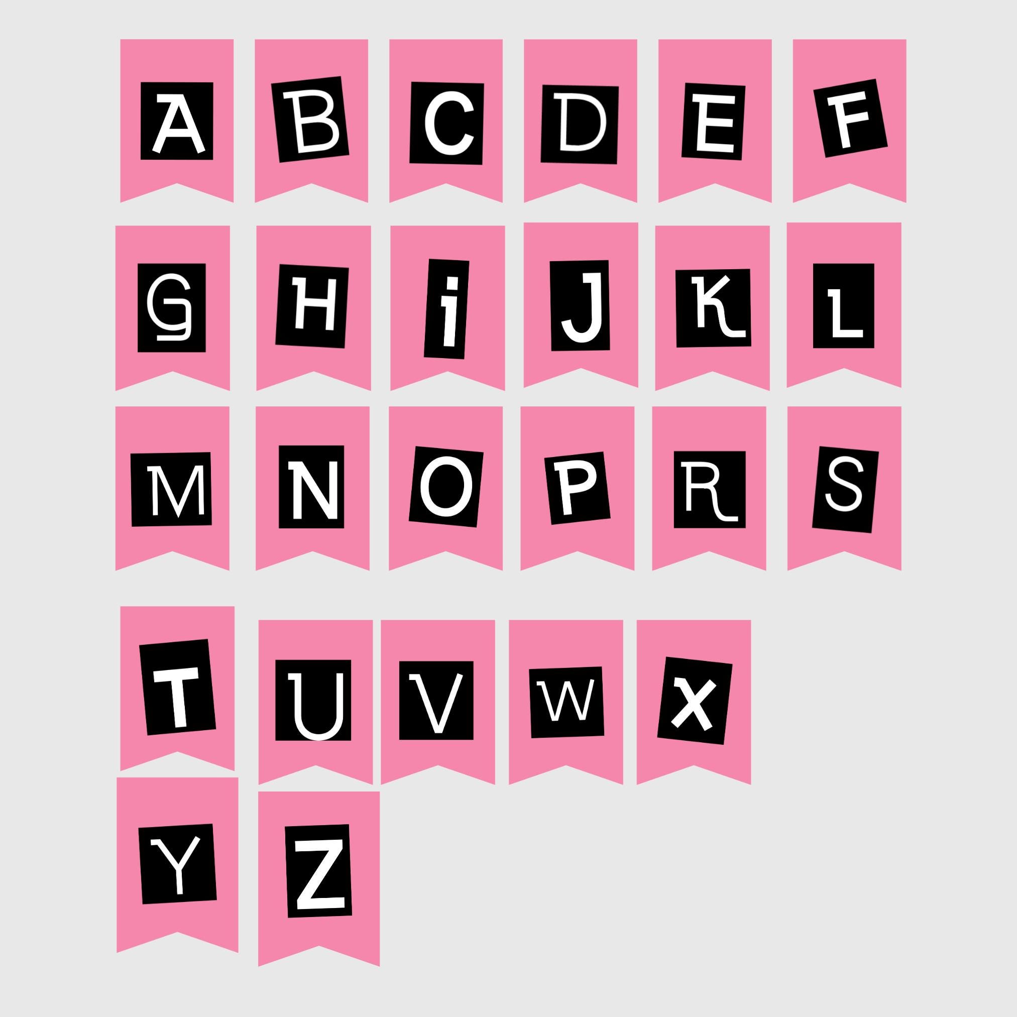 Pink Party Banner, DIY Printable Alphabet (instant Download) - Etsy