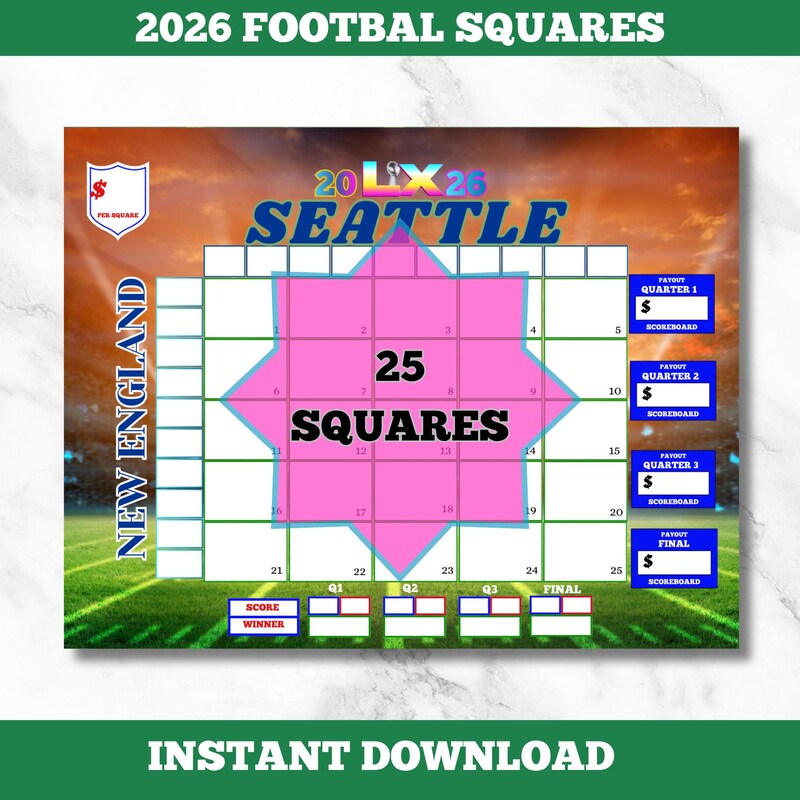 Football Squares Nfl - Etsy