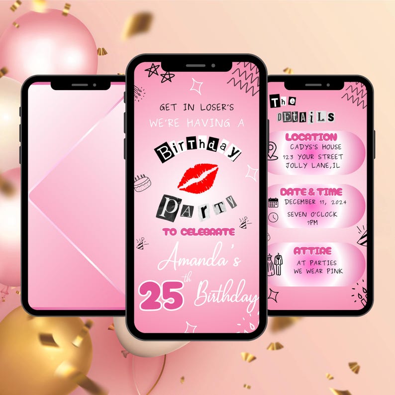 Editable Mean Girls Birthday Party Invitation, Mean Girls Inspired ...