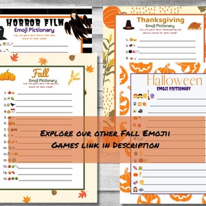 Halloween Horror Movie Emoji Pictionary, Costume Party, Emoji Game, Fun ...