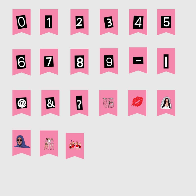 Pink Party Banner, DIY Printable Alphabet (instant Download) - Etsy