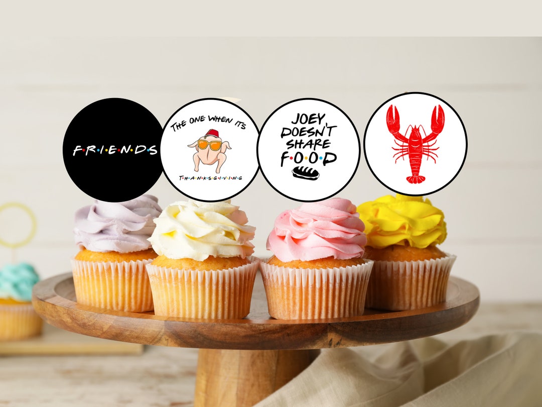 Friends Cupcake Toppers, Friends Thanksgiving, Friendsgiving, Cupcake ...