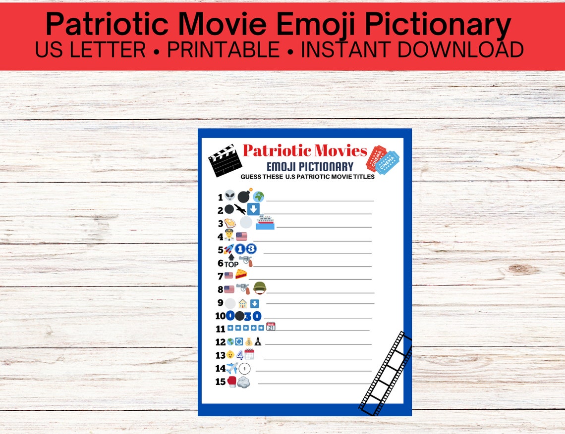 July 4th Game, Emoji Pictionary, Party Game, Emoji Game, for Adults ...