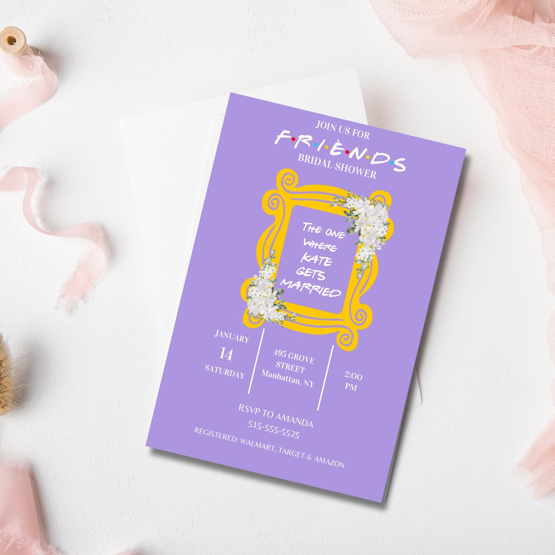 Editable Friends Bridal Shower Invitations, Wedding Invite, Digital ...