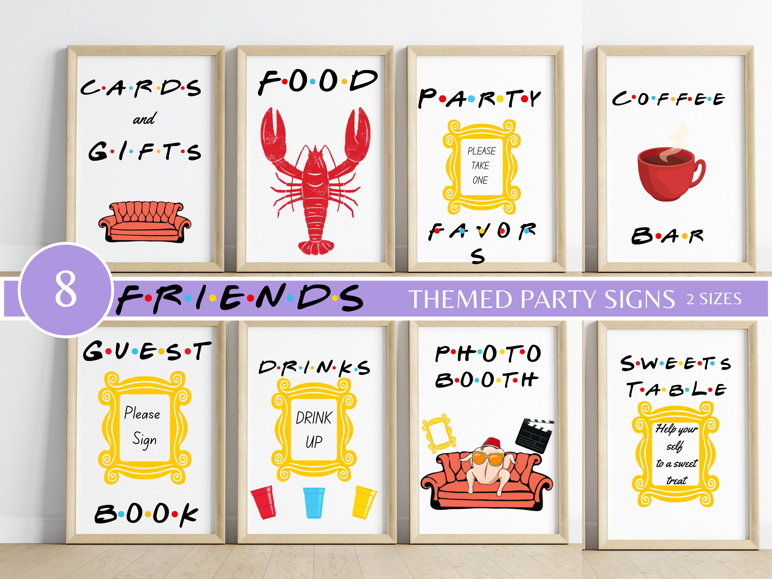 Friends Party Sign Bundle , Friends Themed Party Set, Baby Shower ...