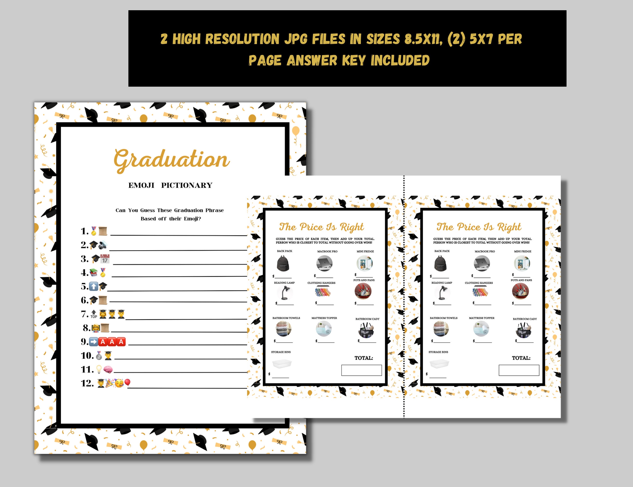 Graduation Game Bundle, 10 Graduate Games Printable, Party Games for ...