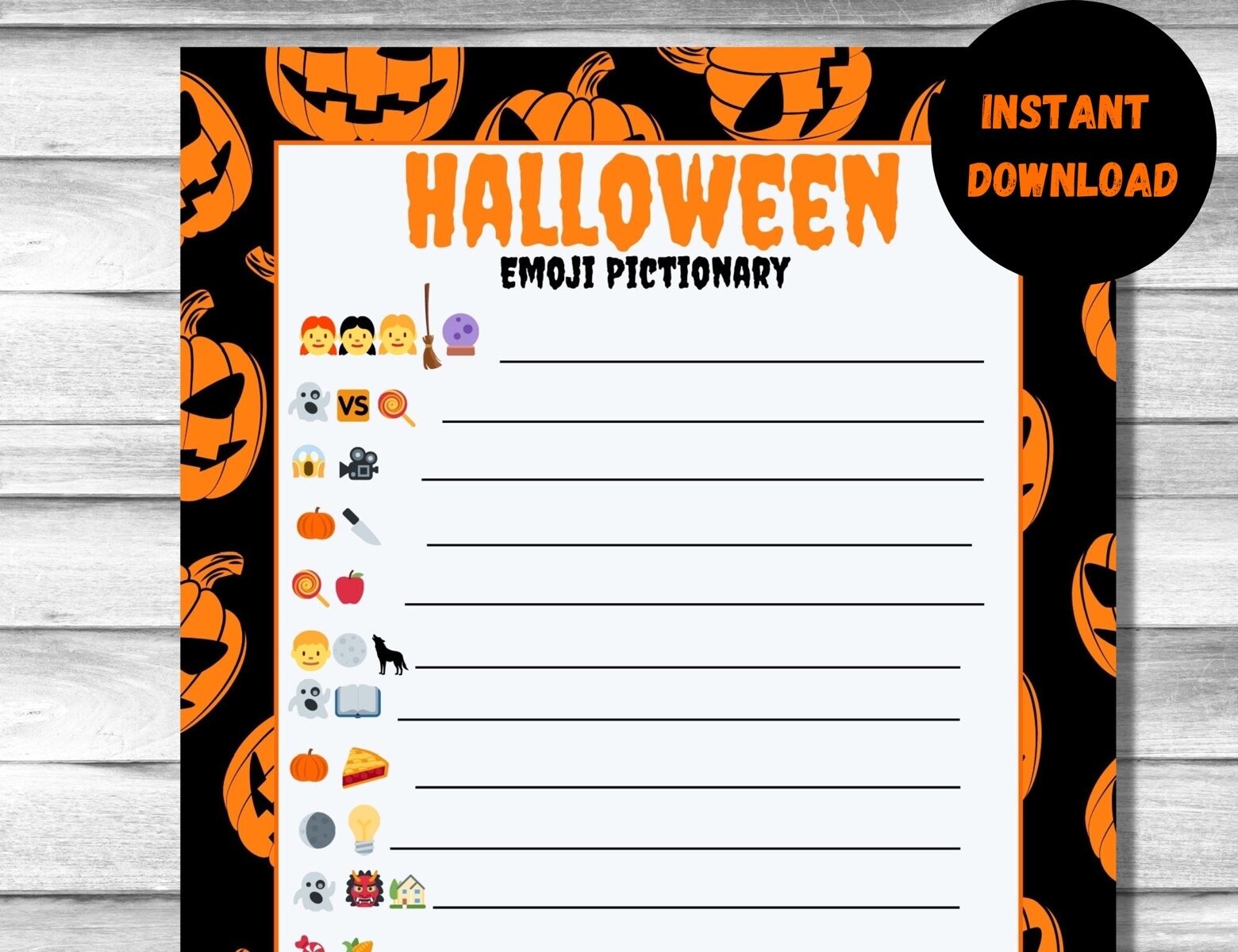 Halloween Emoji Game, Emoji Pictionary, Party Game, Emoji Game, for ...