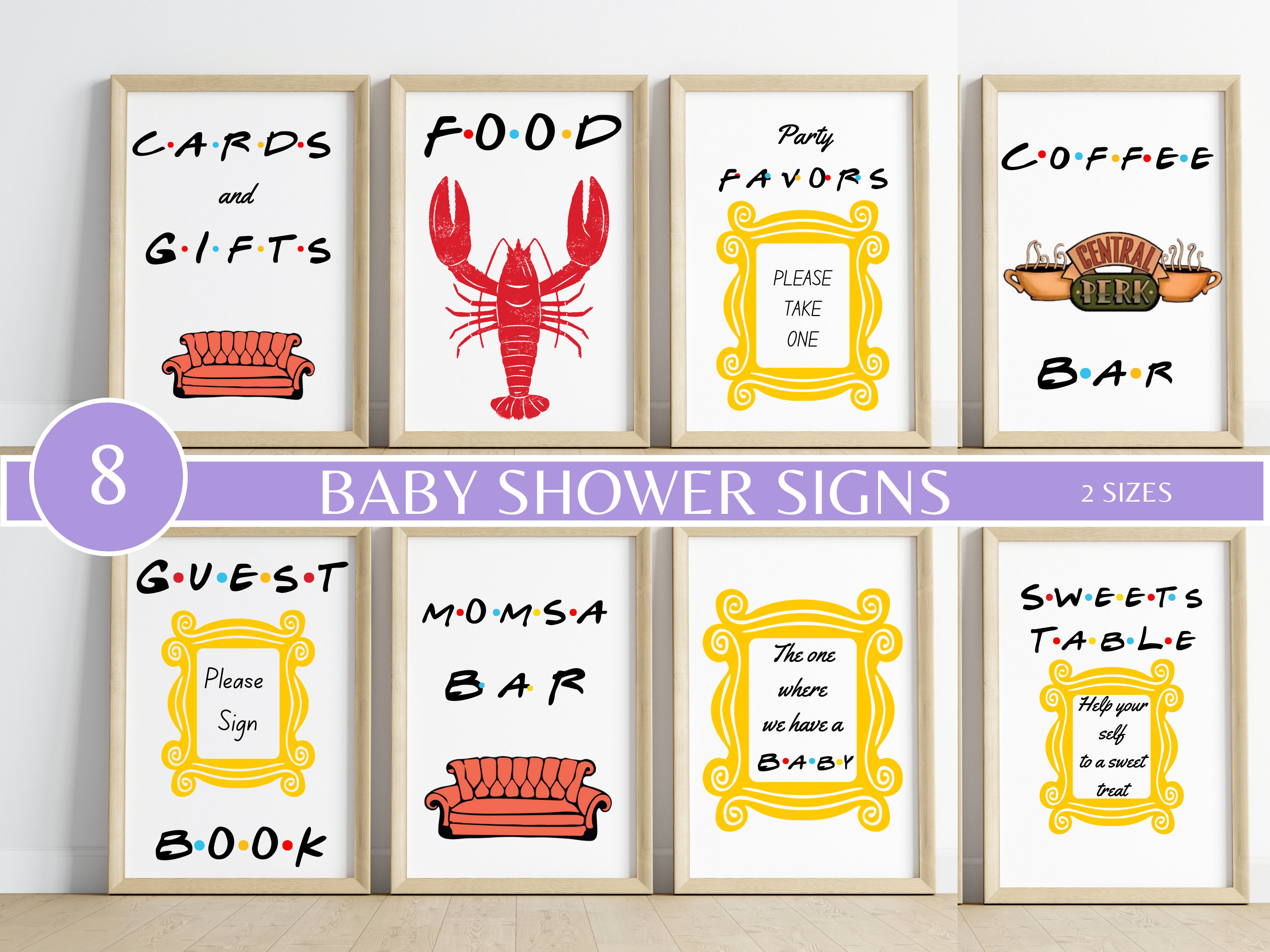 Friends Baby Shower Signs , Friends Themed Baby Shower Set, Baby Shower ...