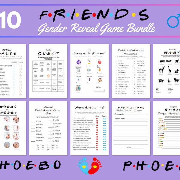 Blush Navy Funny Gender Reveal Games Bundle, Printable, Labor or Love ...