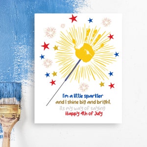4th of July Handprint Art, Sparkler, My First 4th of July, Kids Crafts ...