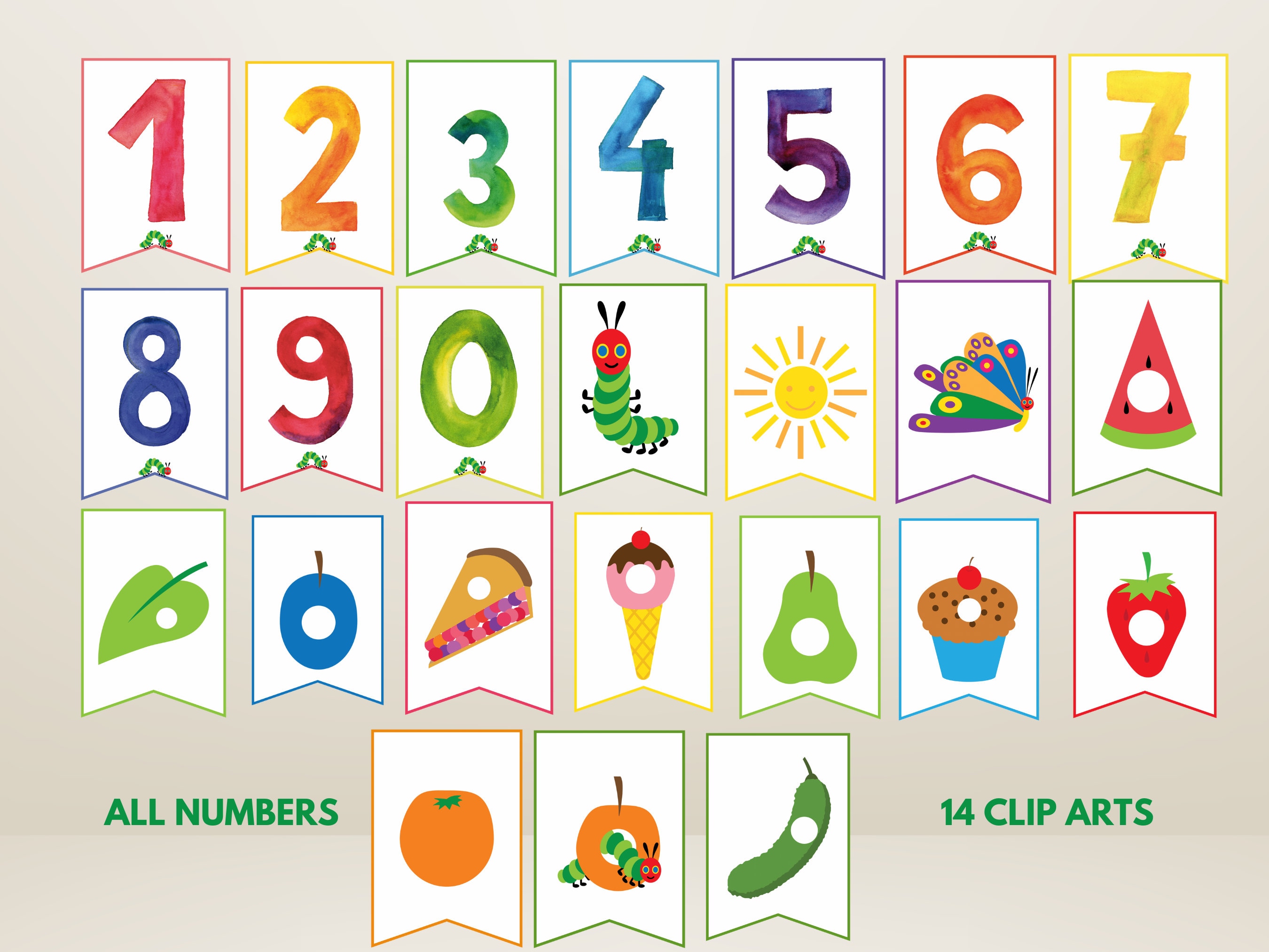 Very Hungry Caterpillar, DIY Custom Banner, Baby Shower, Kids Birthday ...