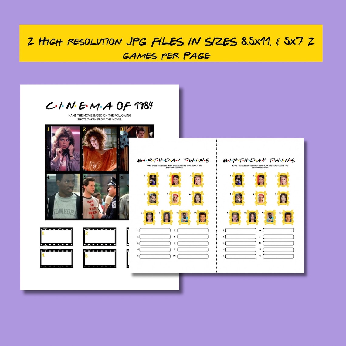 40th Birthday Games Born in 1984 Birthday Game Friends Theme Games 40th ...