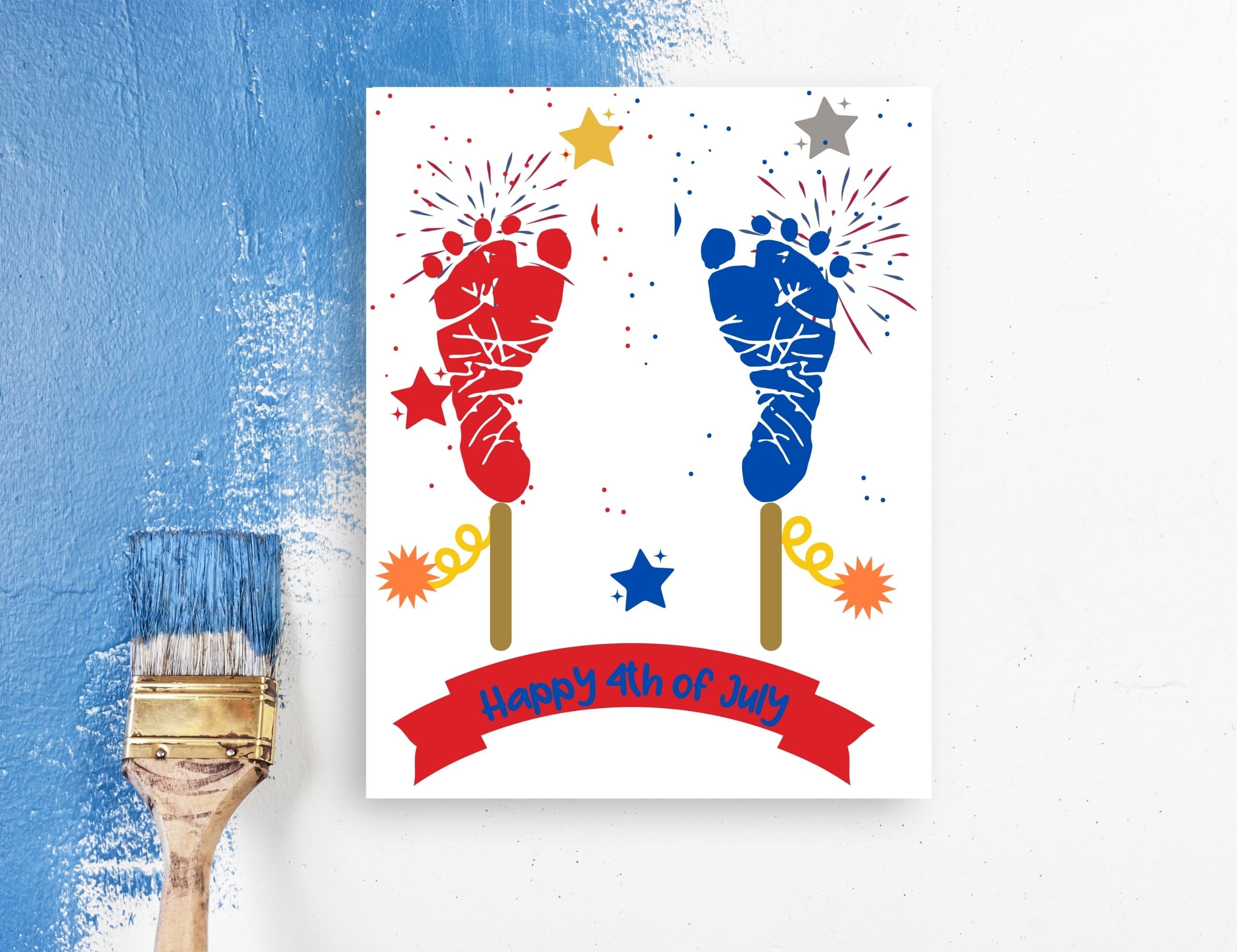 Sparkler Footprint Art| 4th of July |independence Day| America | Crafts ...