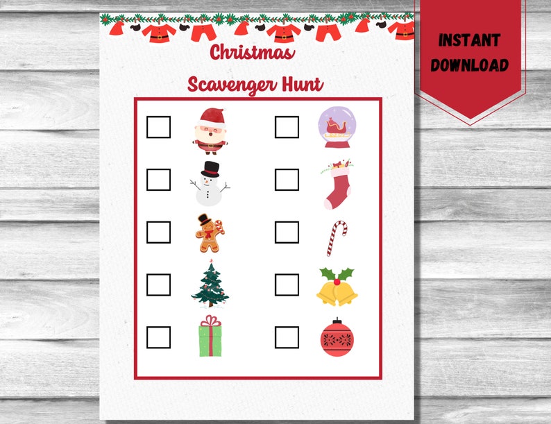 Christmas Scavenger Hunt Printable, Kids Christmas Classroom Activity ...