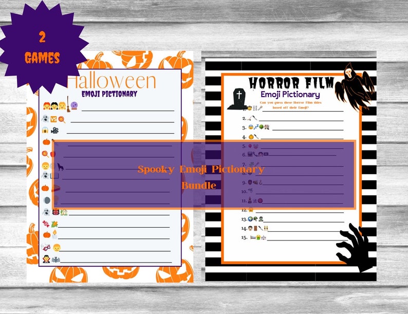 Halloween Bundle Emoji Pictionary, Costume Party, Emoji Game, Fun ...