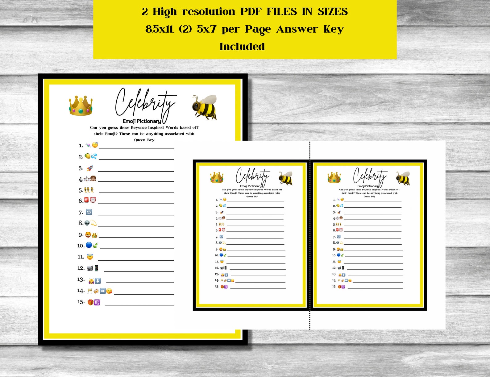 Celebrity Emoji Pictionary, Music Emoji Game, Printable Game, Family ...