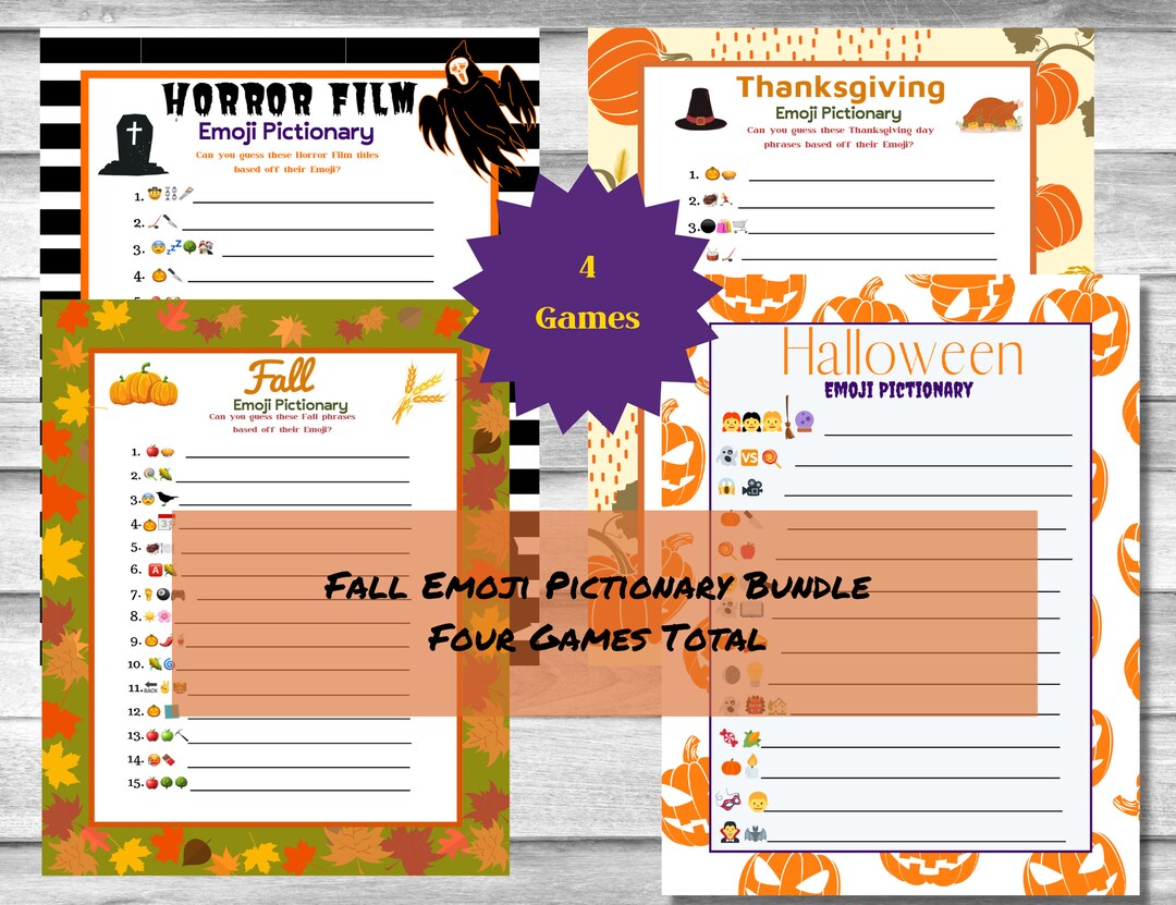Seasonal Emoji Bundle Emoji Pictionary, Kid Friendly, Party Game ...