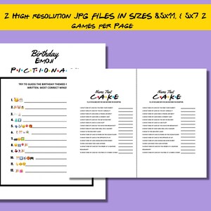 Friends Themed Birthday Party Games Bundle, Friends TV Show ,birthday ...