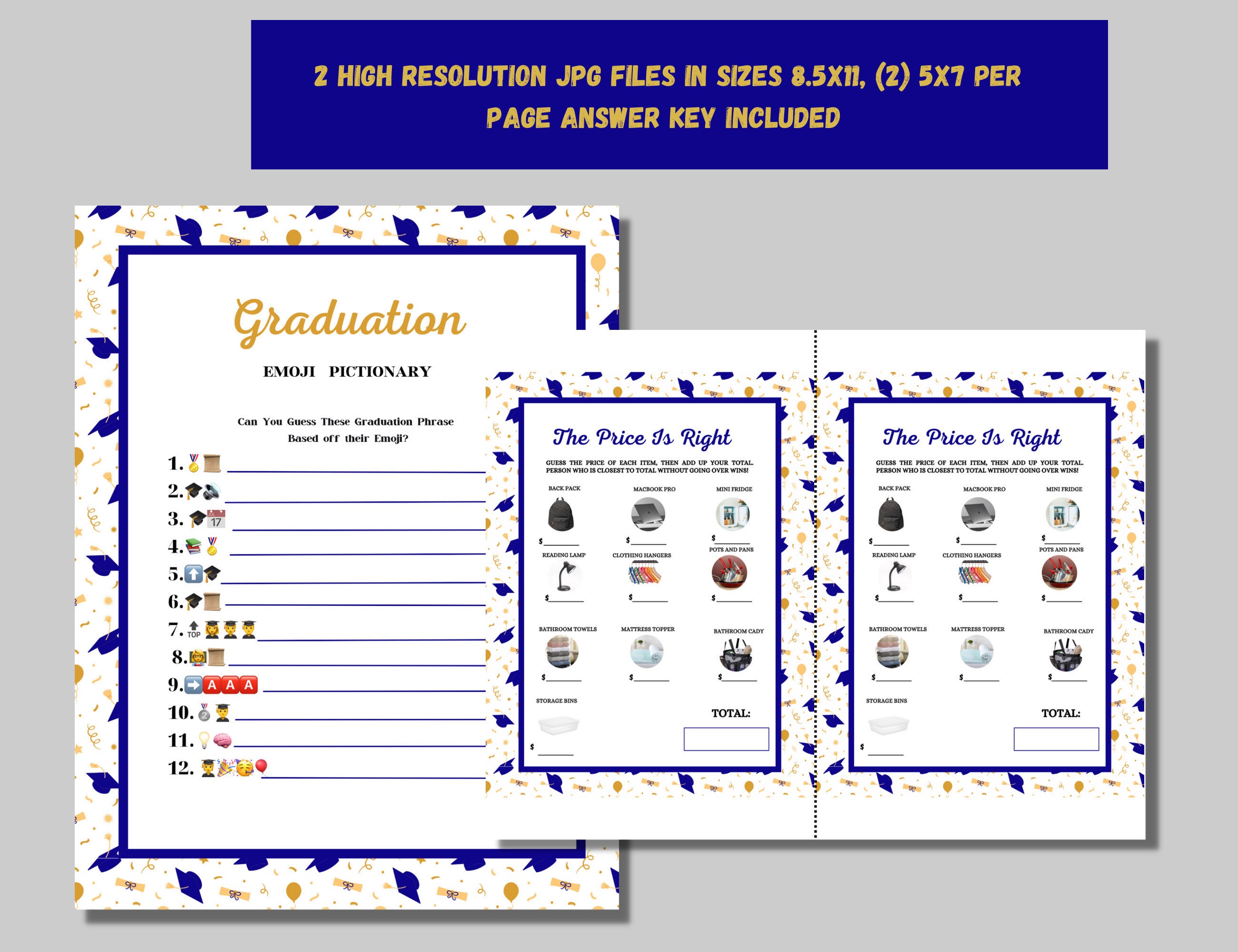 Graduation Game Bundle, 10 Graduate Games Printable, Party Games for ...