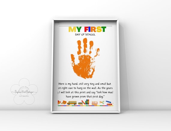 Handprint Art First Day of School Printable Back to School - Etsy