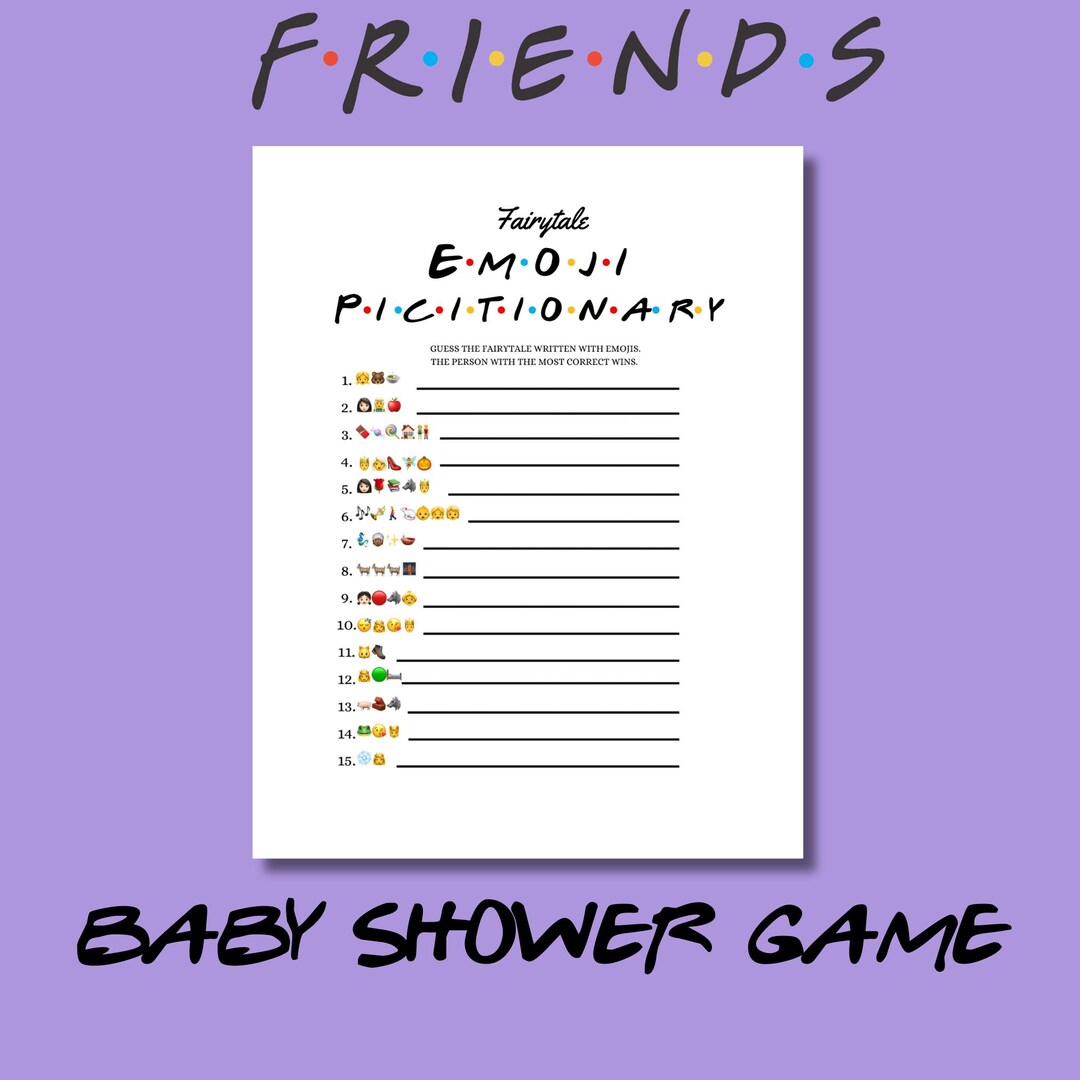 Friends Theme Fairytale Emoji Pictionary, Printable, Friends TV Show ...