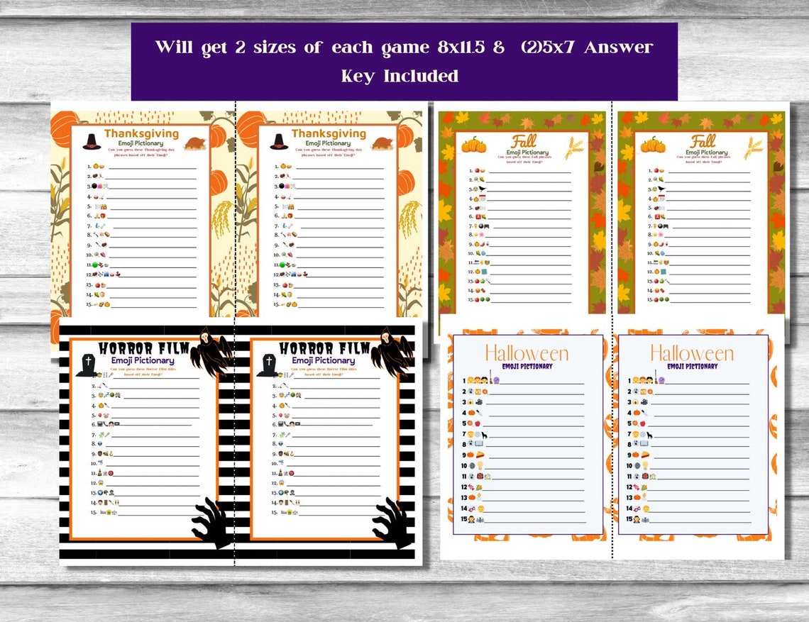 Seasonal Emoji Bundle Emoji Pictionary, Kid Friendly, Party Game ...