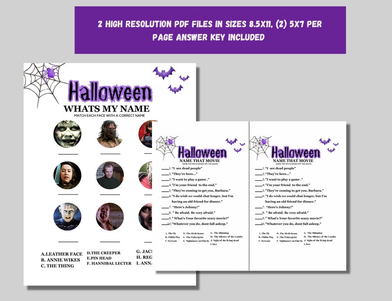 Halloween Printable Game Bundle Halloween Party Games - Etsy