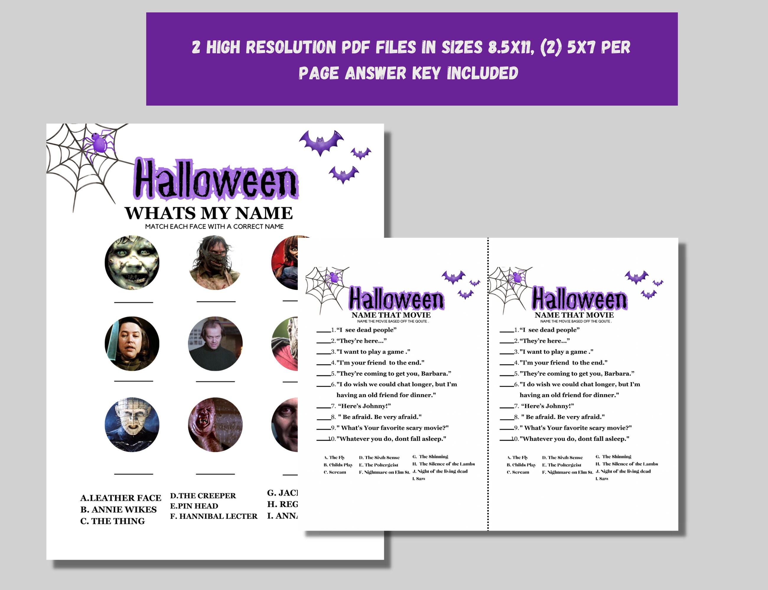 Halloween Printable Game Bundle, Halloween Party Games, Instant ...