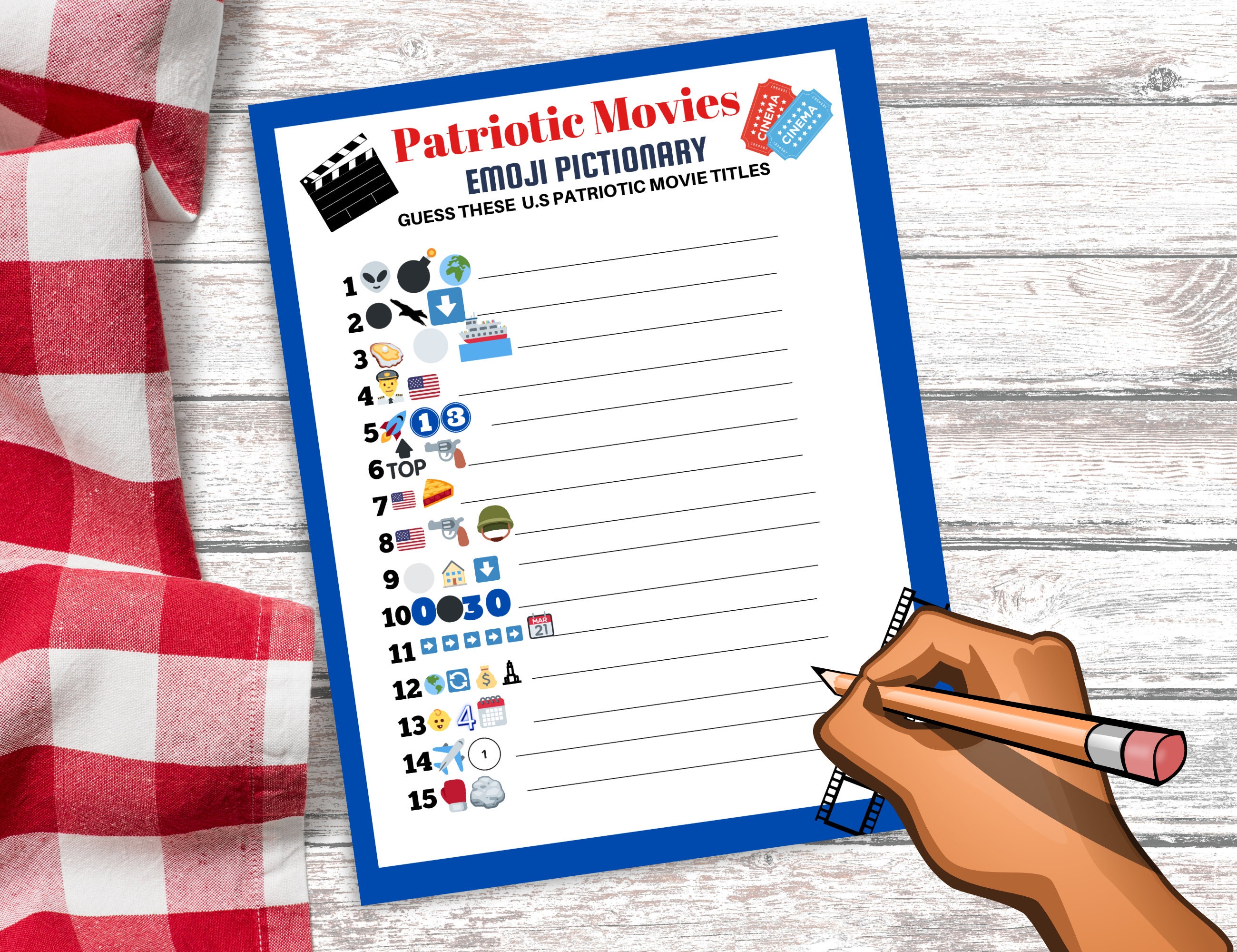 July 4th Game, Emoji Pictionary, Party Game, Emoji Game, for Adults ...