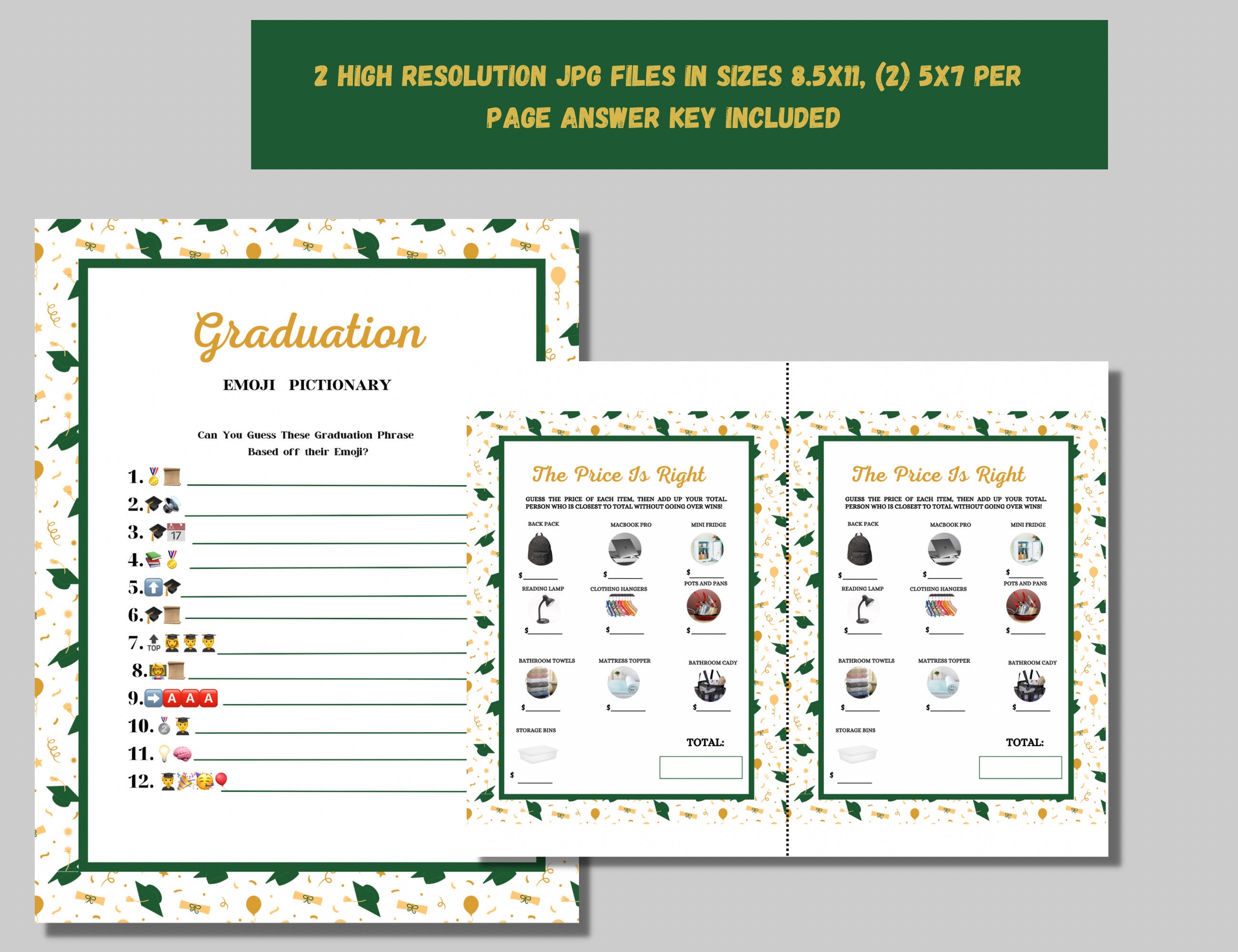 Graduation Game Bundle, 10 Graduate Games Printable, Party Games for ...