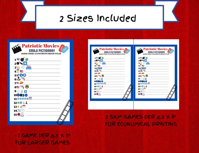 July 4th Game, Emoji Pictionary, Party Game, Emoji Game, for Adults ...