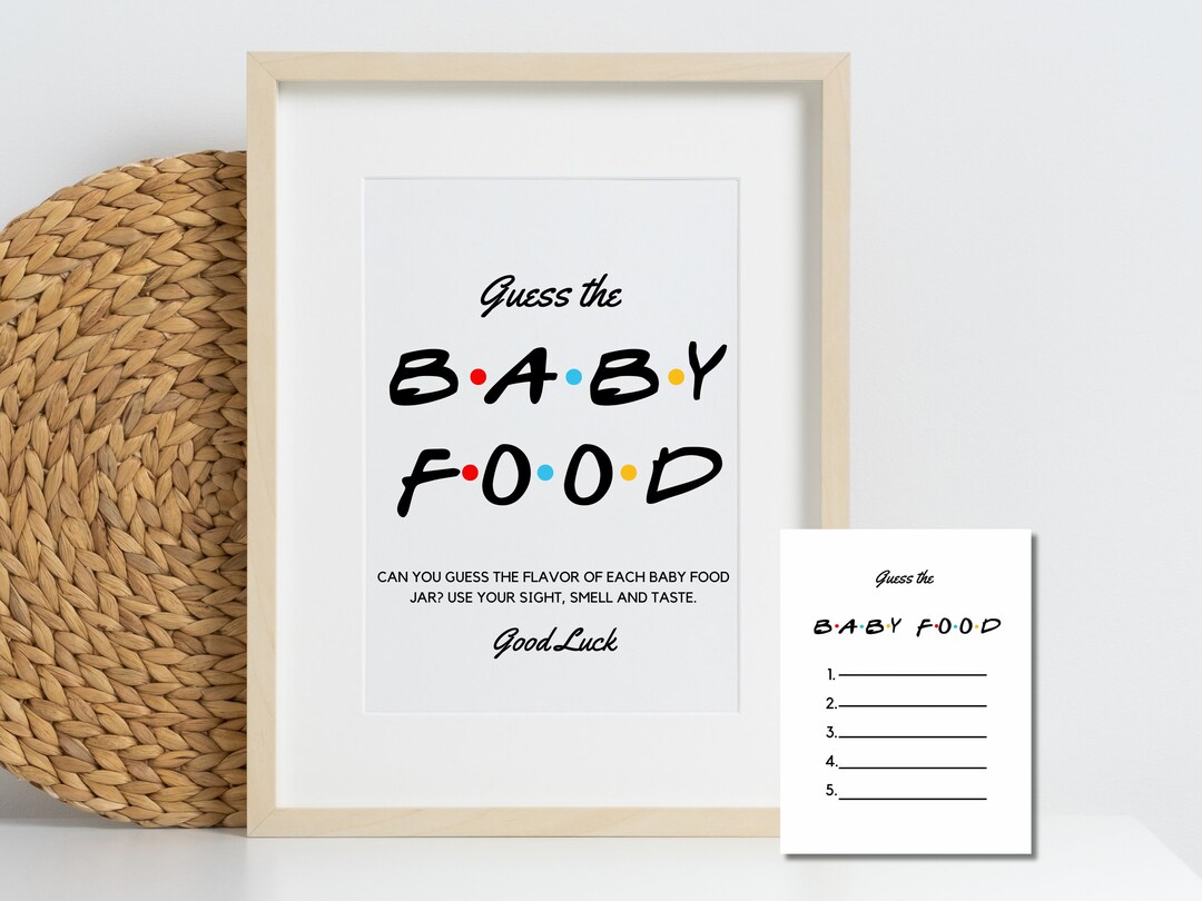 Friends Guess the Baby Food Baby Shower Game, Baby Shower Activity ...