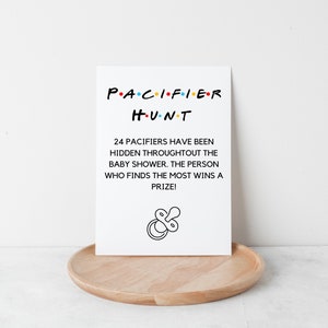 Friends Themed Pacifier Hunt Game , Friends Themed Baby Shower Set ...