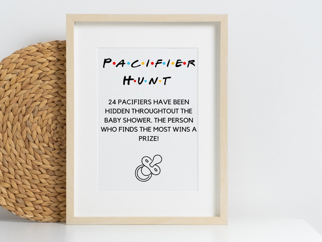Friends Themed Pacifier Hunt Game , Friends Themed Baby Shower Set ...