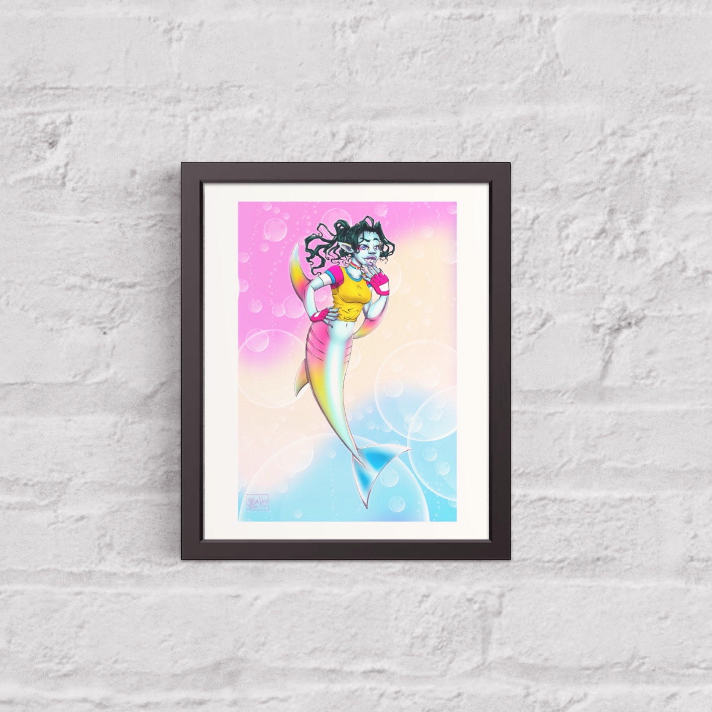 Monnashark 8x10 Print LGBTQ Art Panasexual Art Mermaid Art Comic Art ...