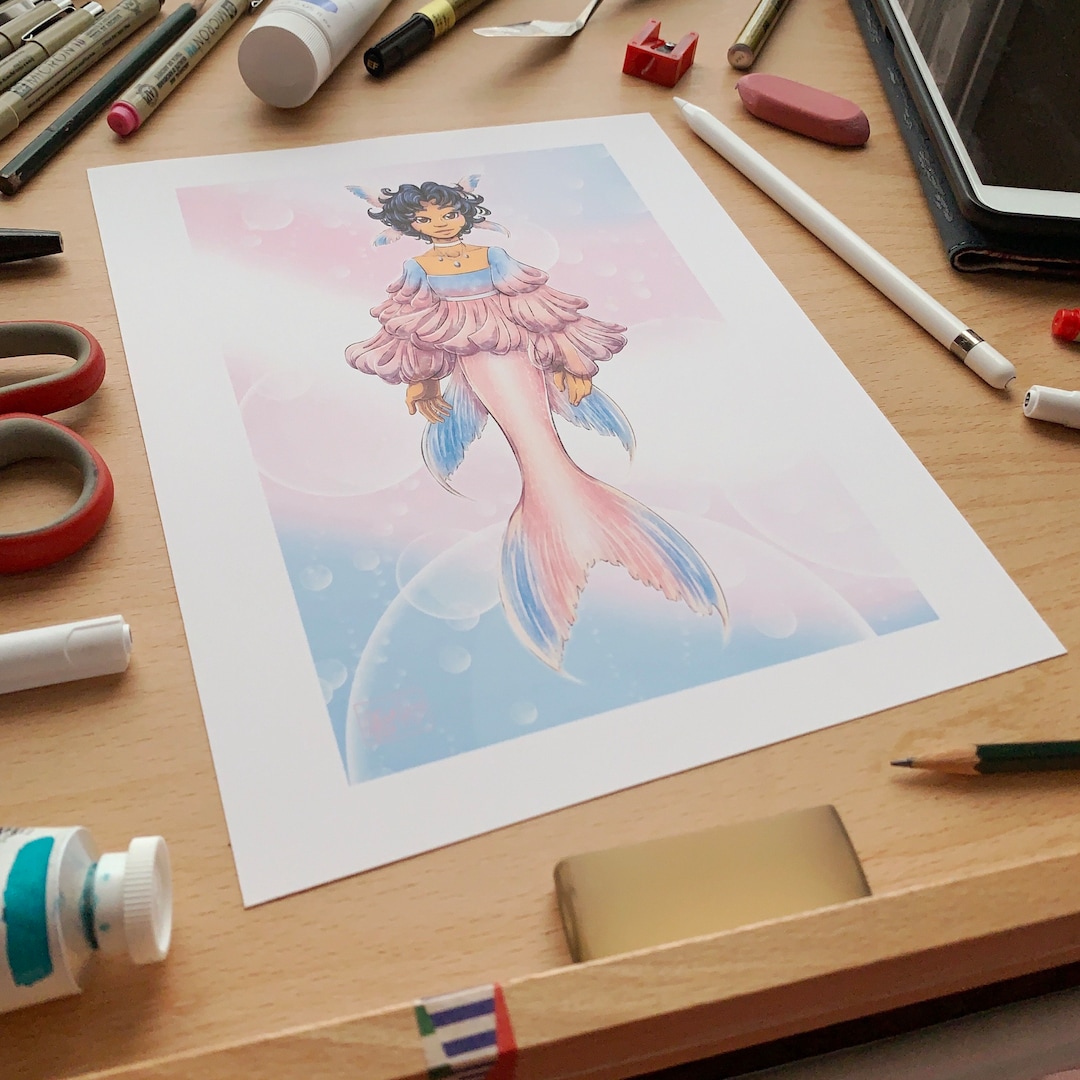 Jasperfish 8x10 Print LGBTQ Art Trans Art Mermaid Art Fantasy Art Comic ...