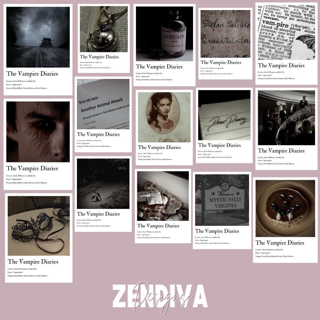 Vampire Diaries Inspired Digital Polaroids 15 Pack, Tvd Themed Design ...
