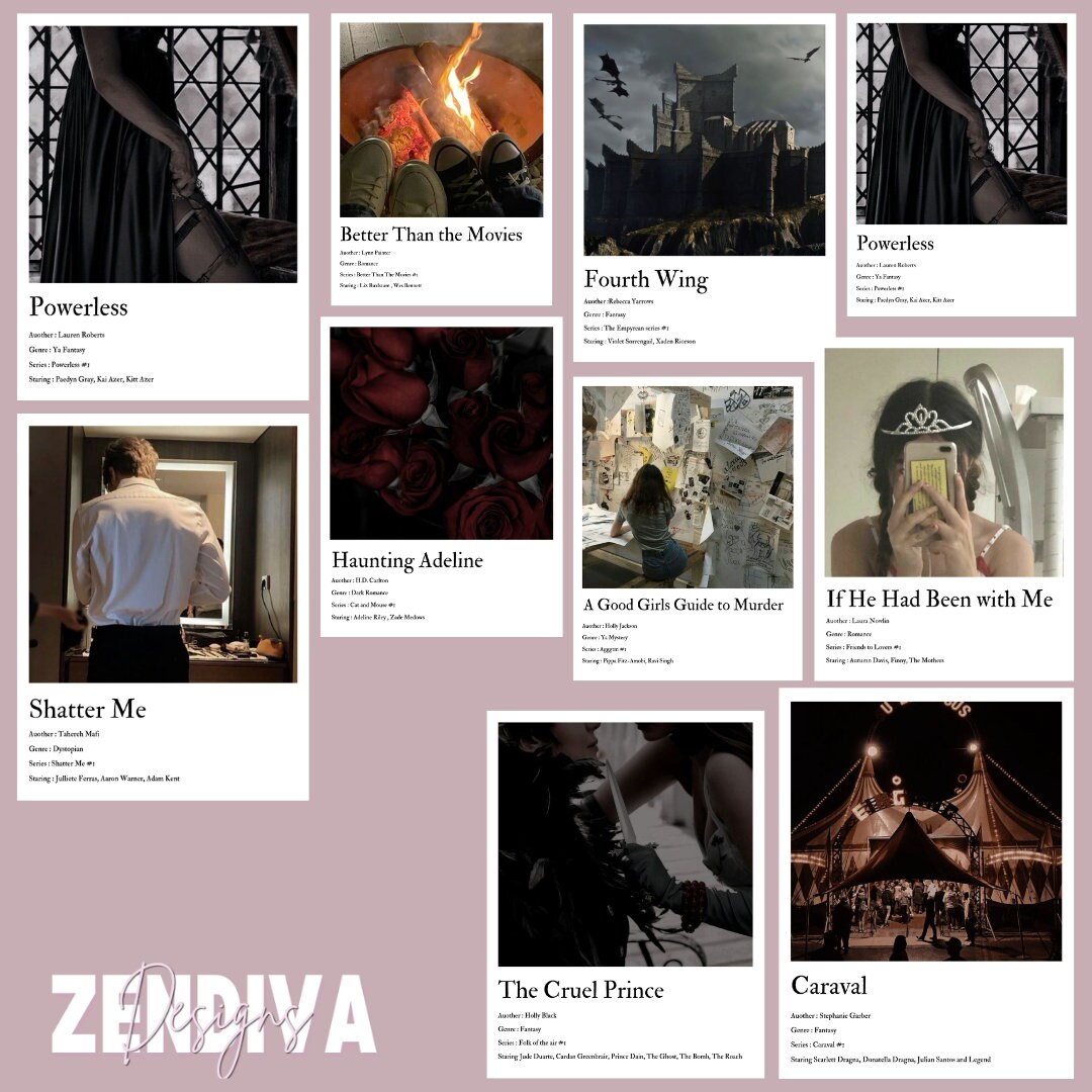 Book Inspired Digital Polaroids 10 Pack, Book Lover Gift, Booktok - Etsy