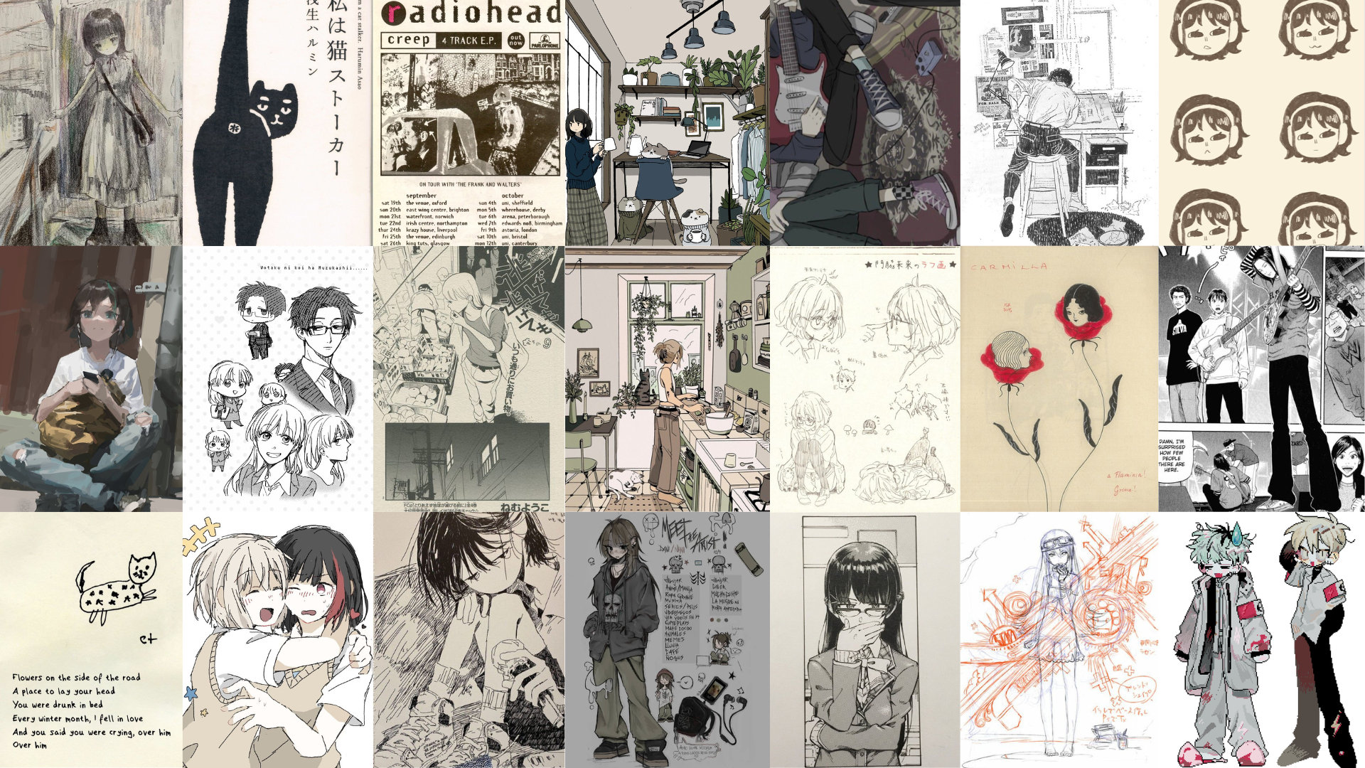 50 Pcs-aesthetic Anime/manga Collage Kitdigital DOWNLOAD - Etsy