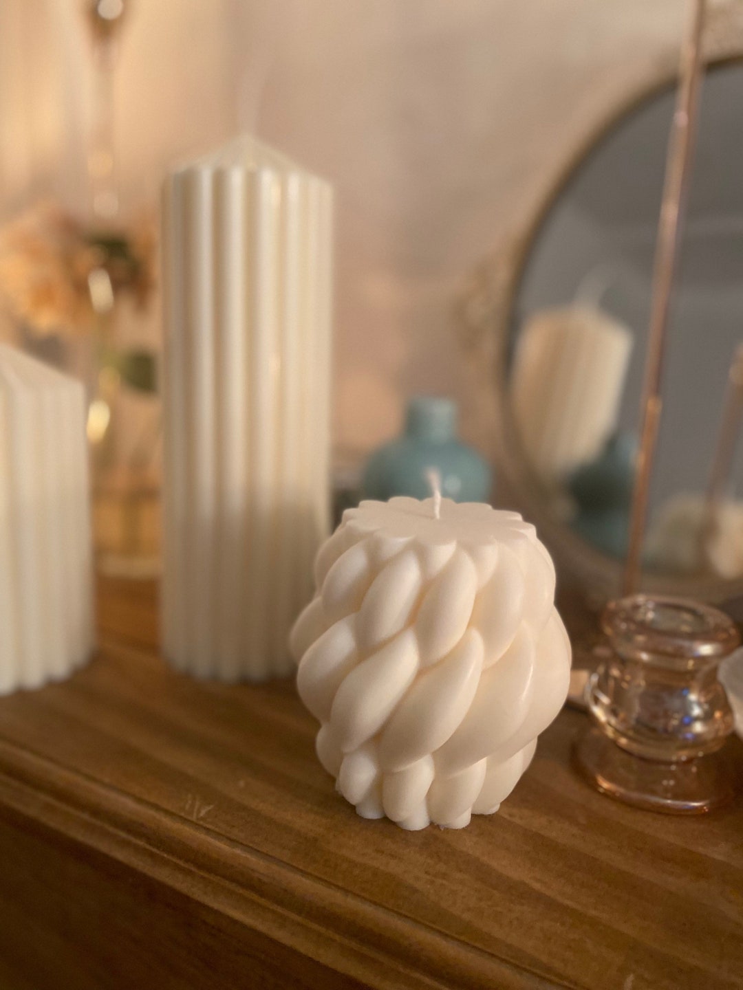 Rope Swirl Candles, 100% Natural Soy Wax, Decorative Candles ...