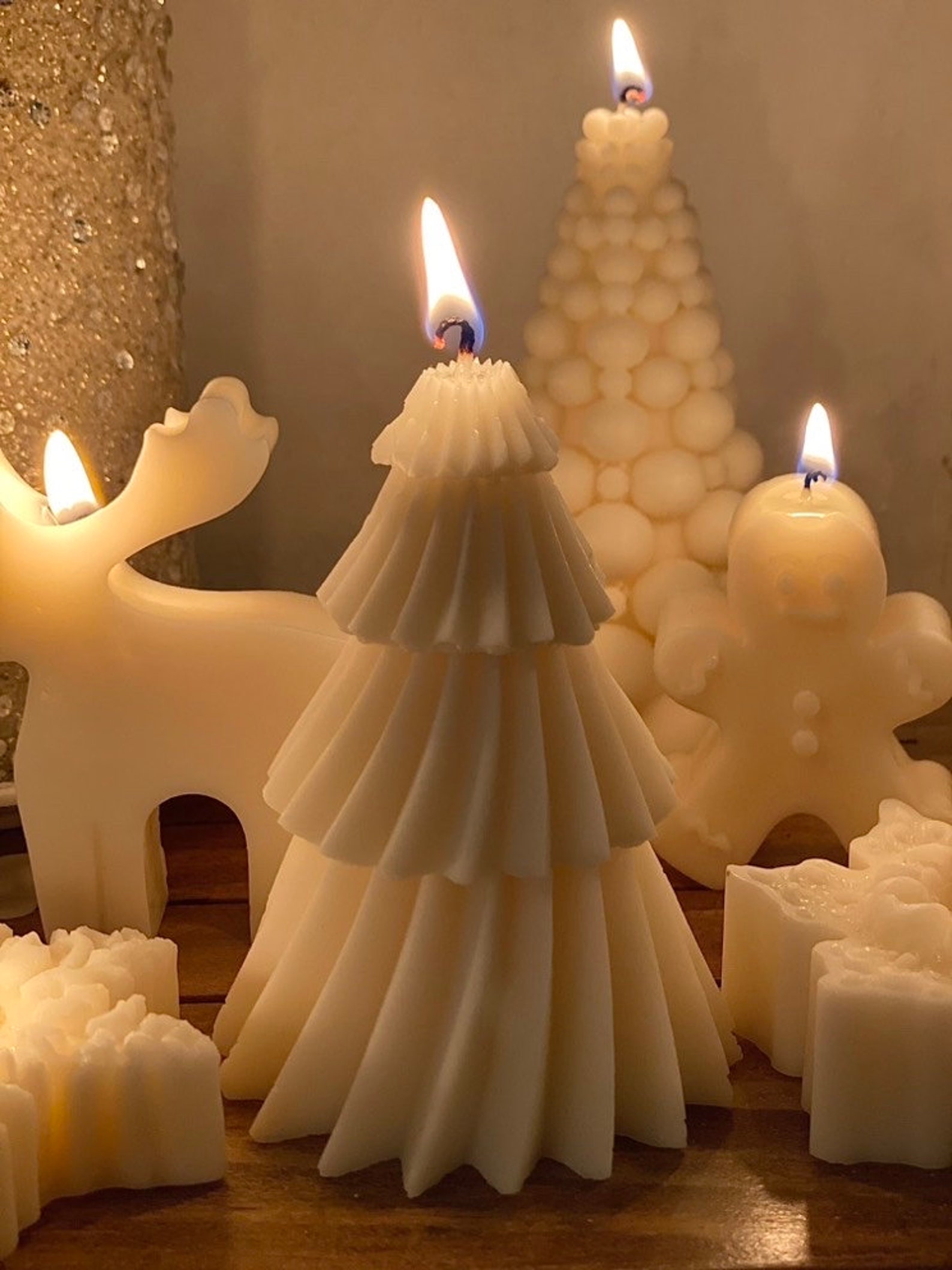 Christmas Tree Candles, 100% Natural Soy Wax, Decorative Candles ...