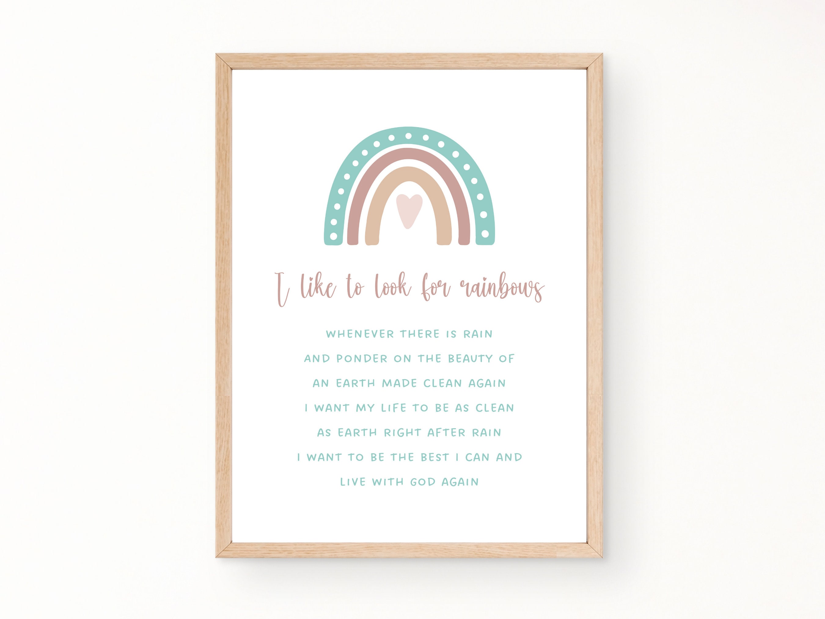 I Like to Look for Rainbows LDS Primary Song Digital Print - Etsy