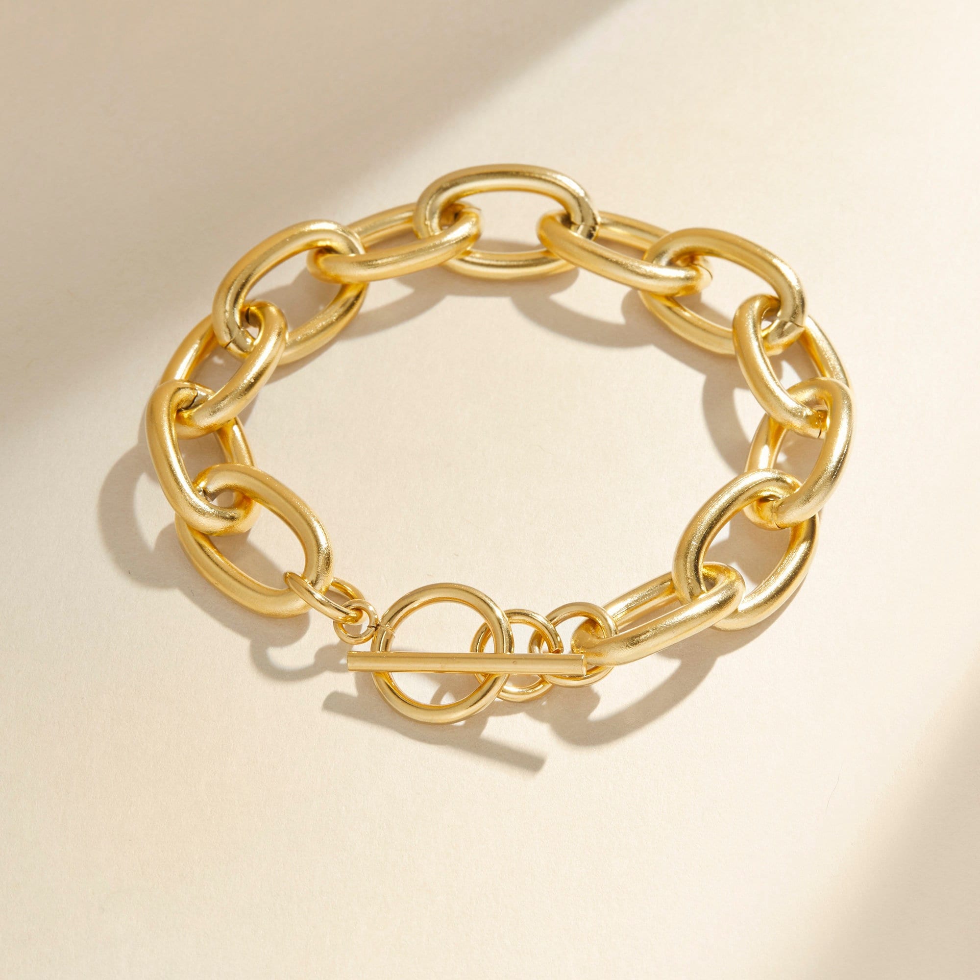 Chunky Gold Bracelet - Large Link Bracelet, Chain Bracelet, Fashion ...