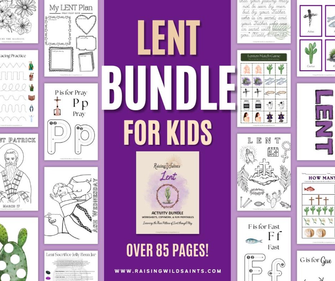 Catholic LENT Activity Bundle Printables Worksheets for Kids Liturgical ...